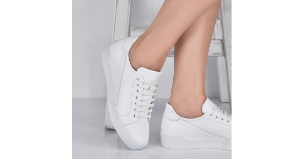 Бели дамски кецове Sesil white | Tinti shoes